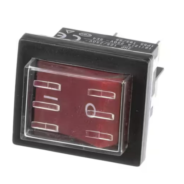 Norpole A0093701(3) Rocker Switch with Boot/Cover Power Lighted Red fo - AIOsupplyworld.com