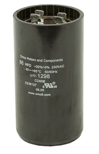 China Motors And Components U17-1298 86-103 MFD 250 VAC Motor Start Ca ...